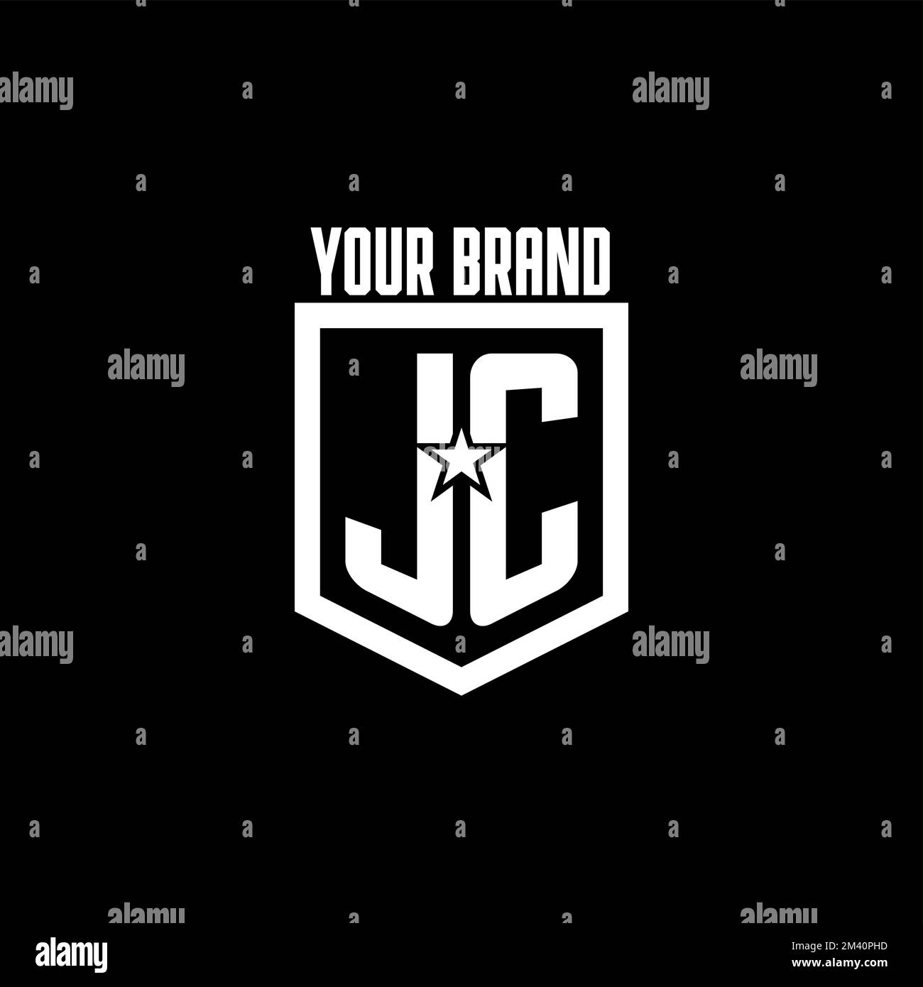 JC initial gaming logo with shield and star style design inspiration Stock Vector Image & Art ...