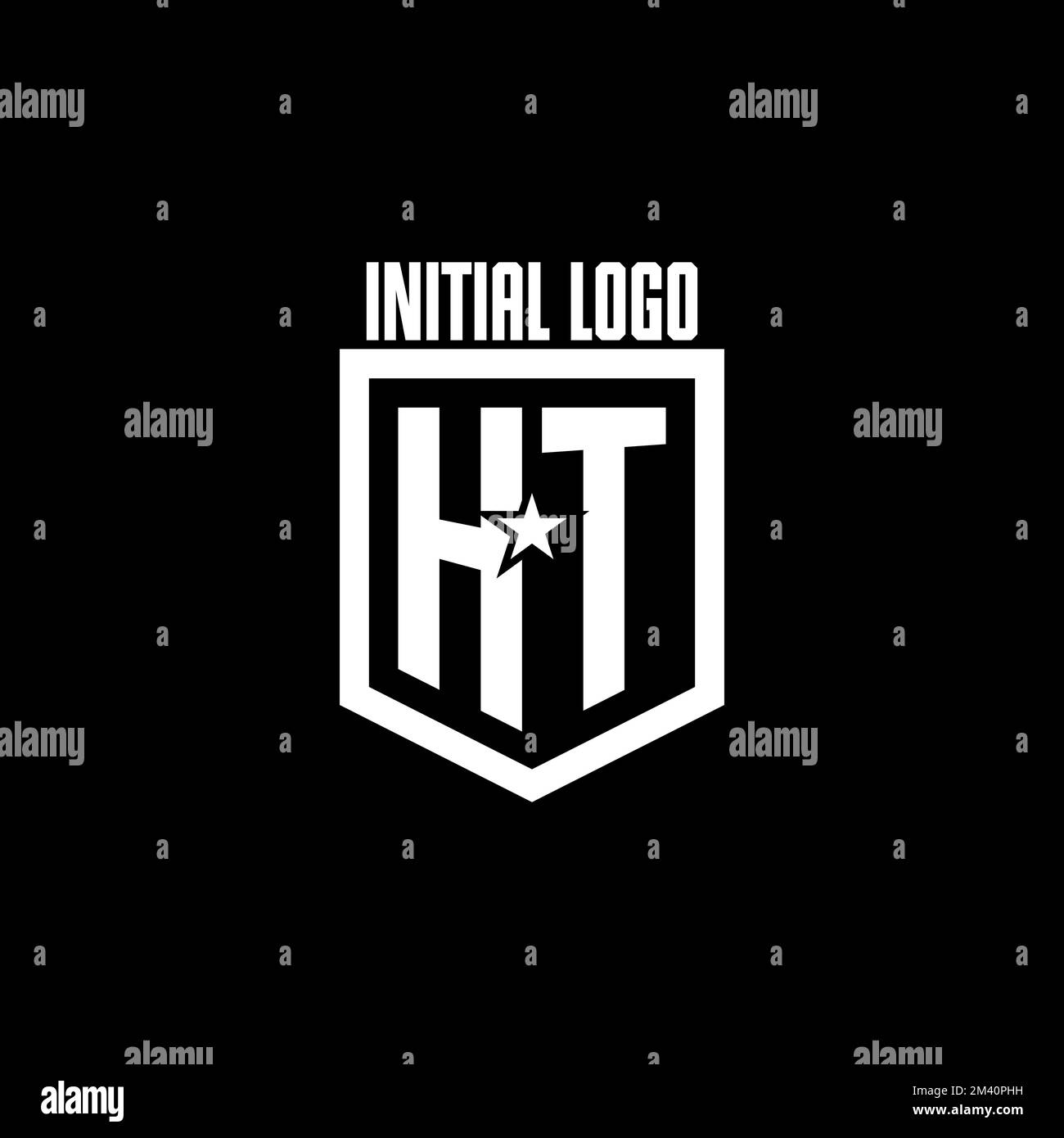 HT initial gaming logo with shield and star style design inspiration ...