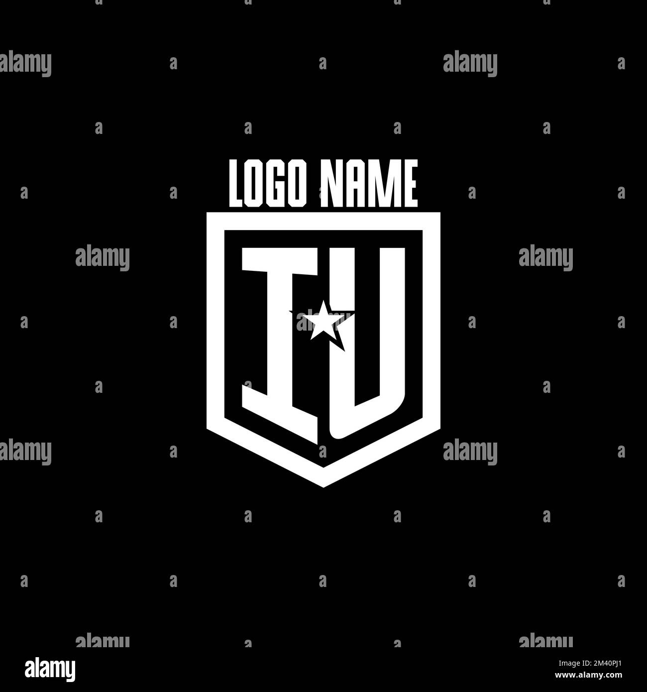 IU initial gaming logo with shield and star style design inspiration ...