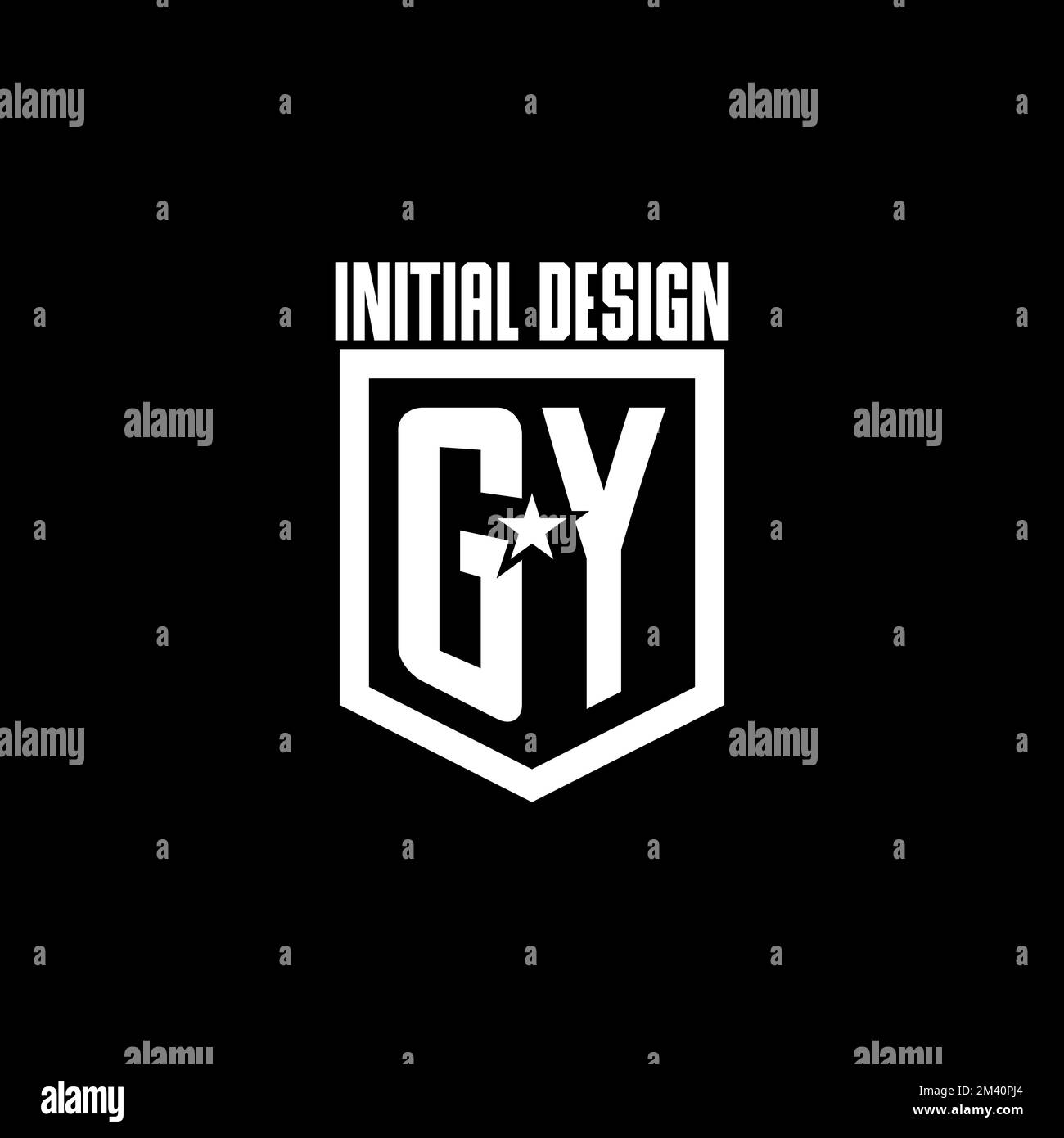 GY initial gaming logo with shield and star style design inspiration ...