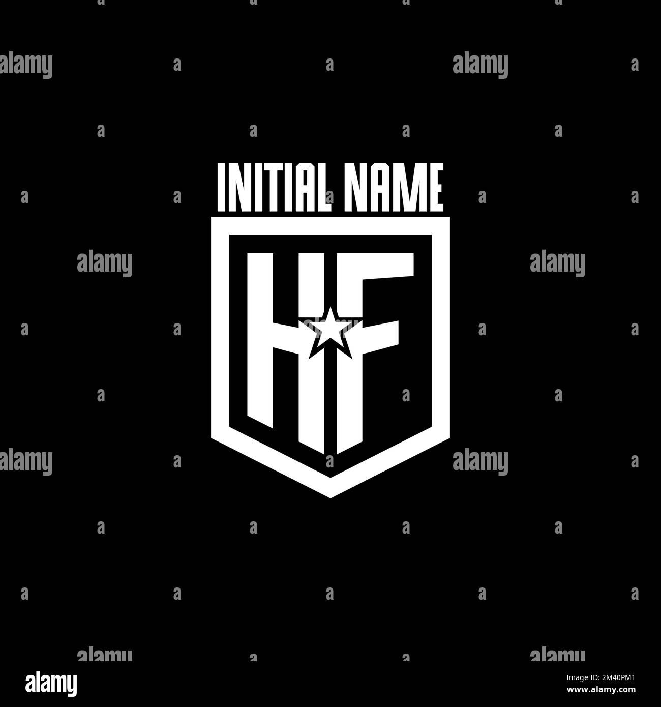HF initial gaming logo with shield and star style design inspiration ...