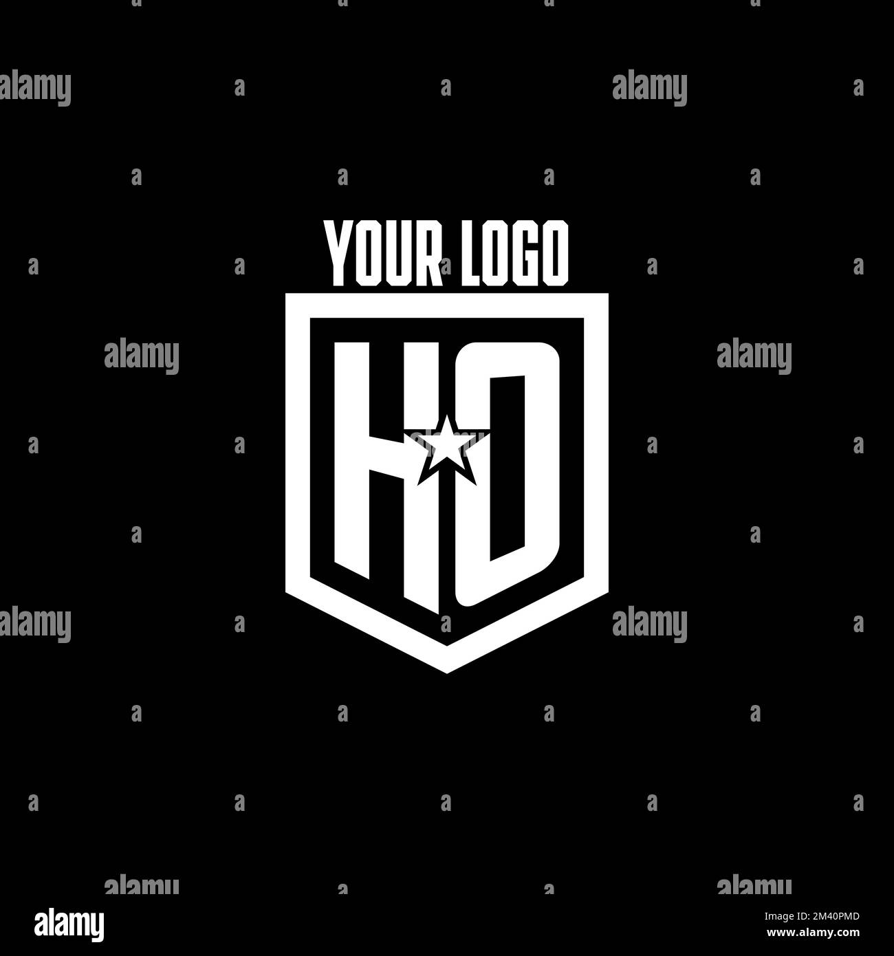 HO initial gaming logo with shield and star style design inspiration ...