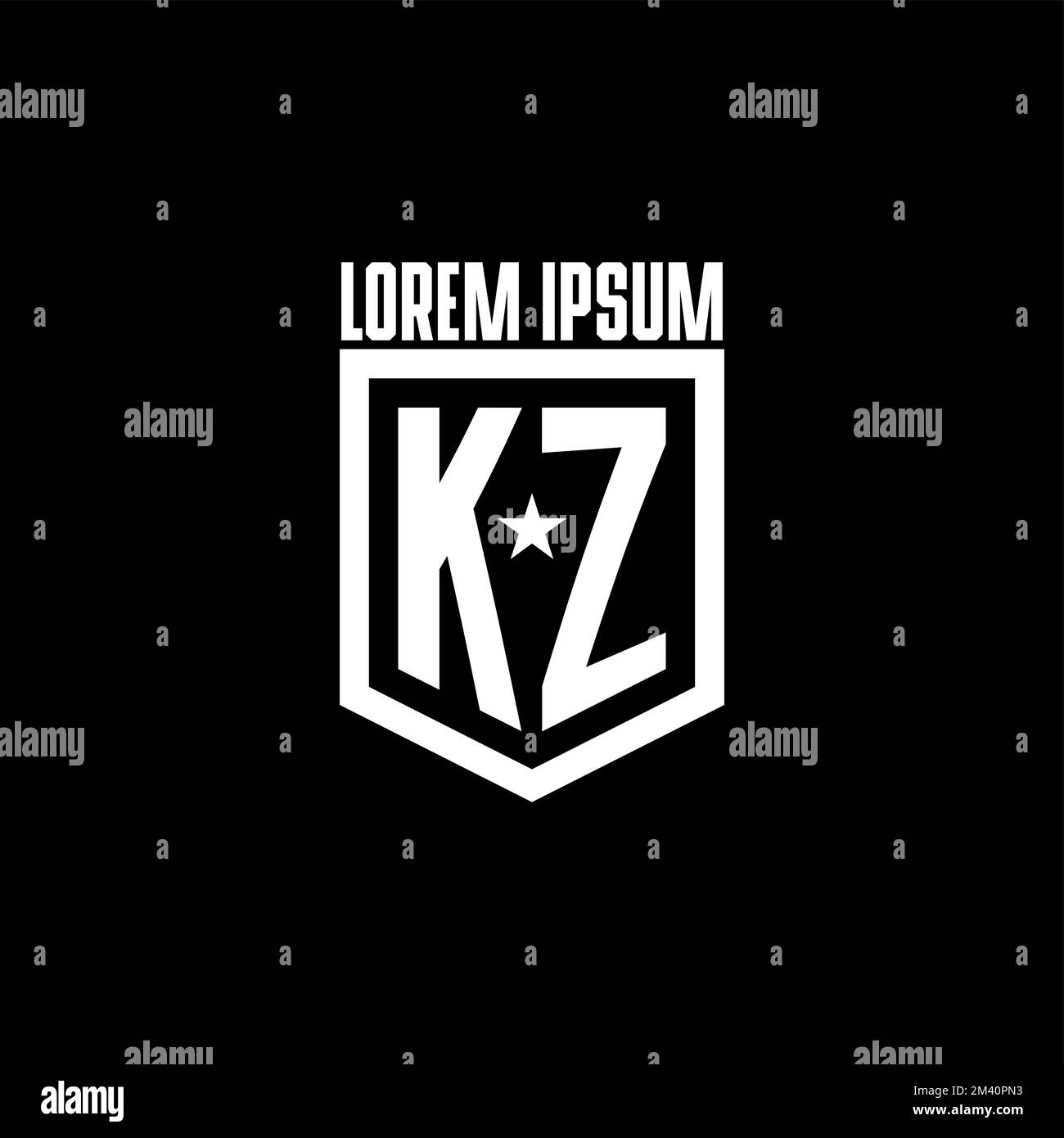 KZ initial gaming logo with shield and star style design inspiration ...