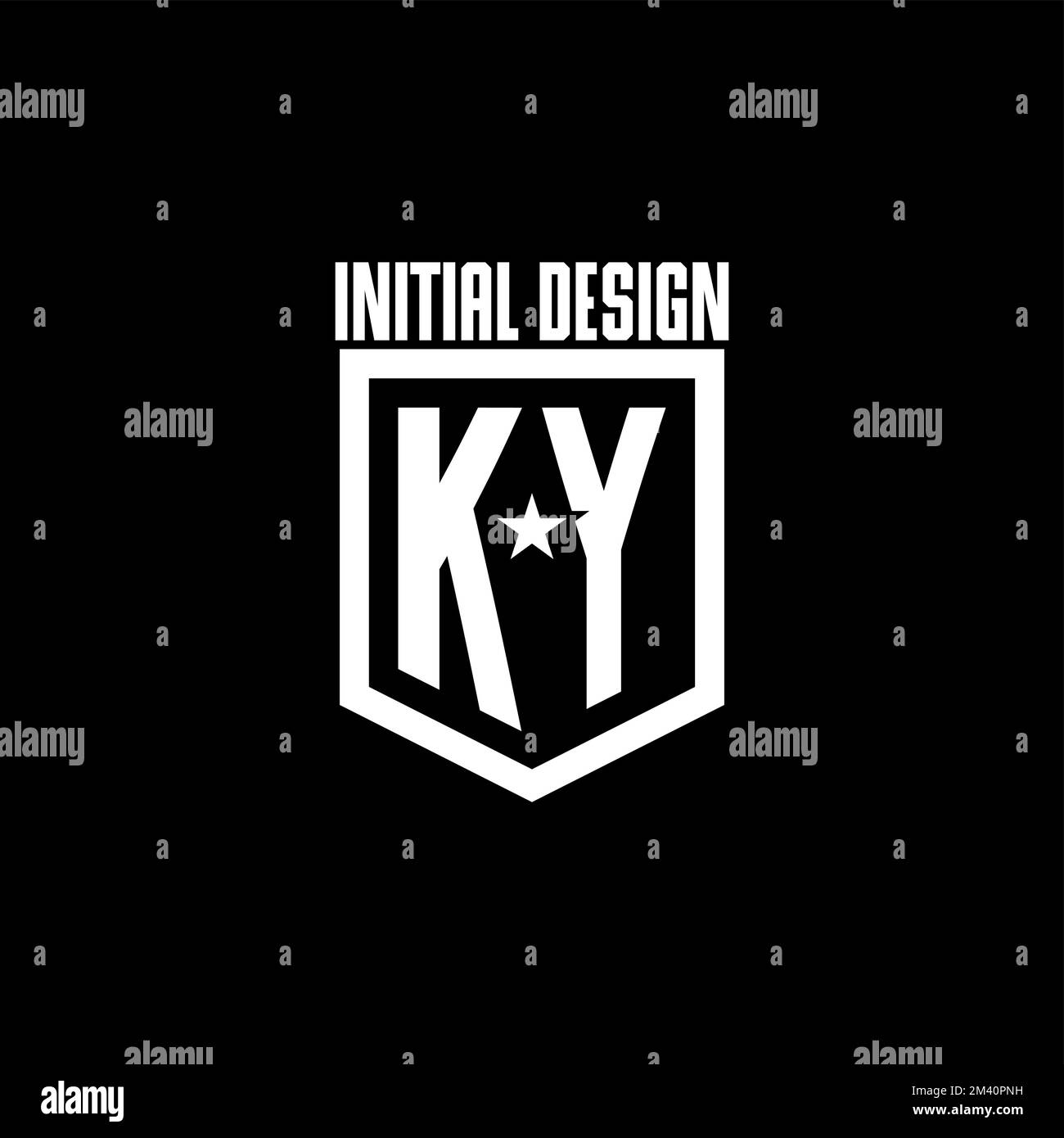 KY initial gaming logo with shield and star style design inspiration ...