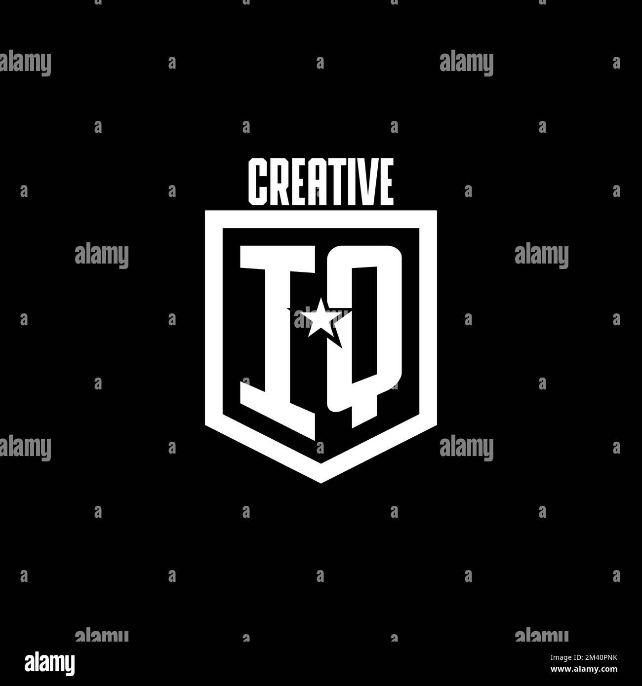 IQ initial gaming logo with shield and star style design inspiration ...