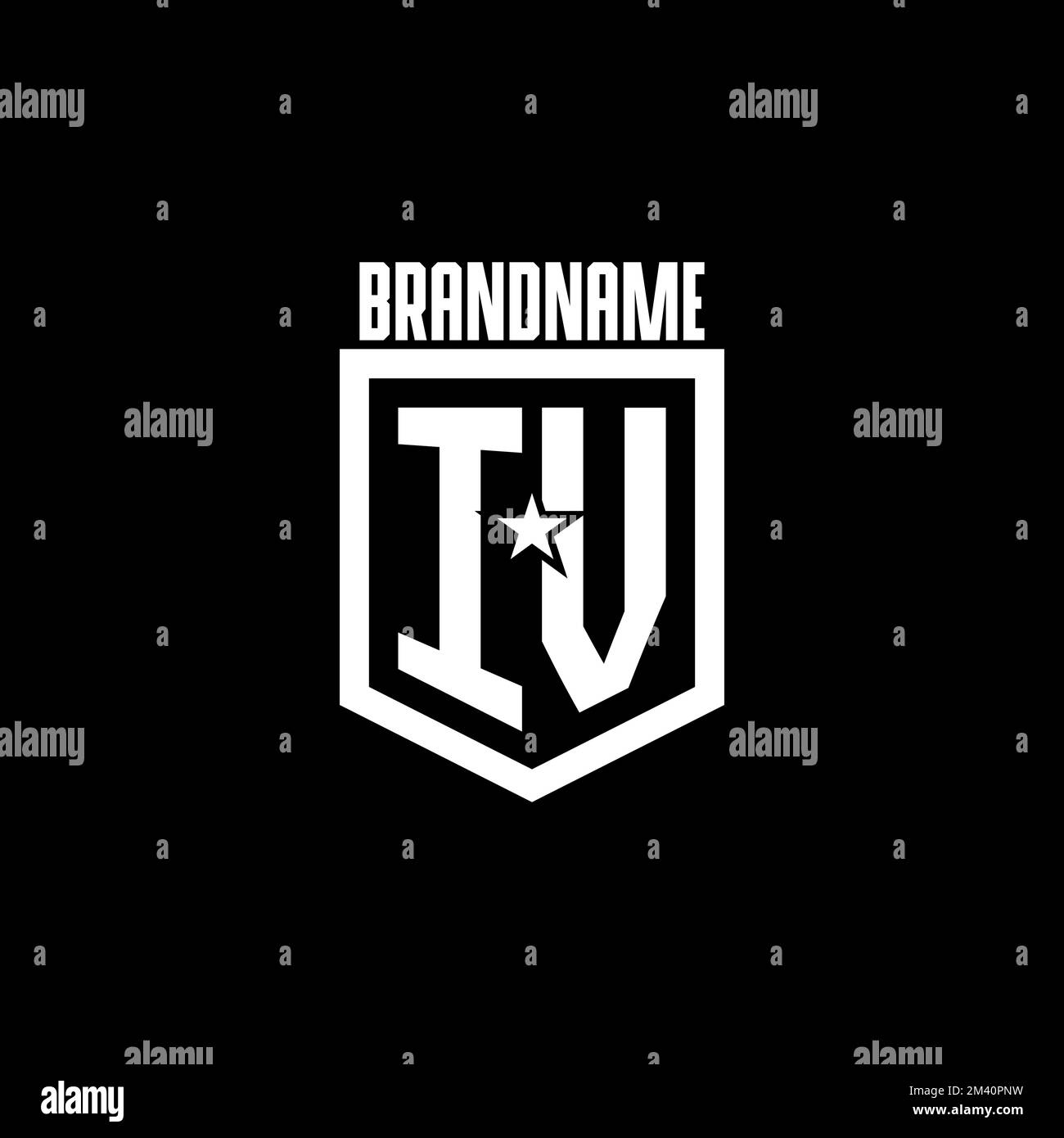 IV initial gaming logo with shield and star style design inspiration ...