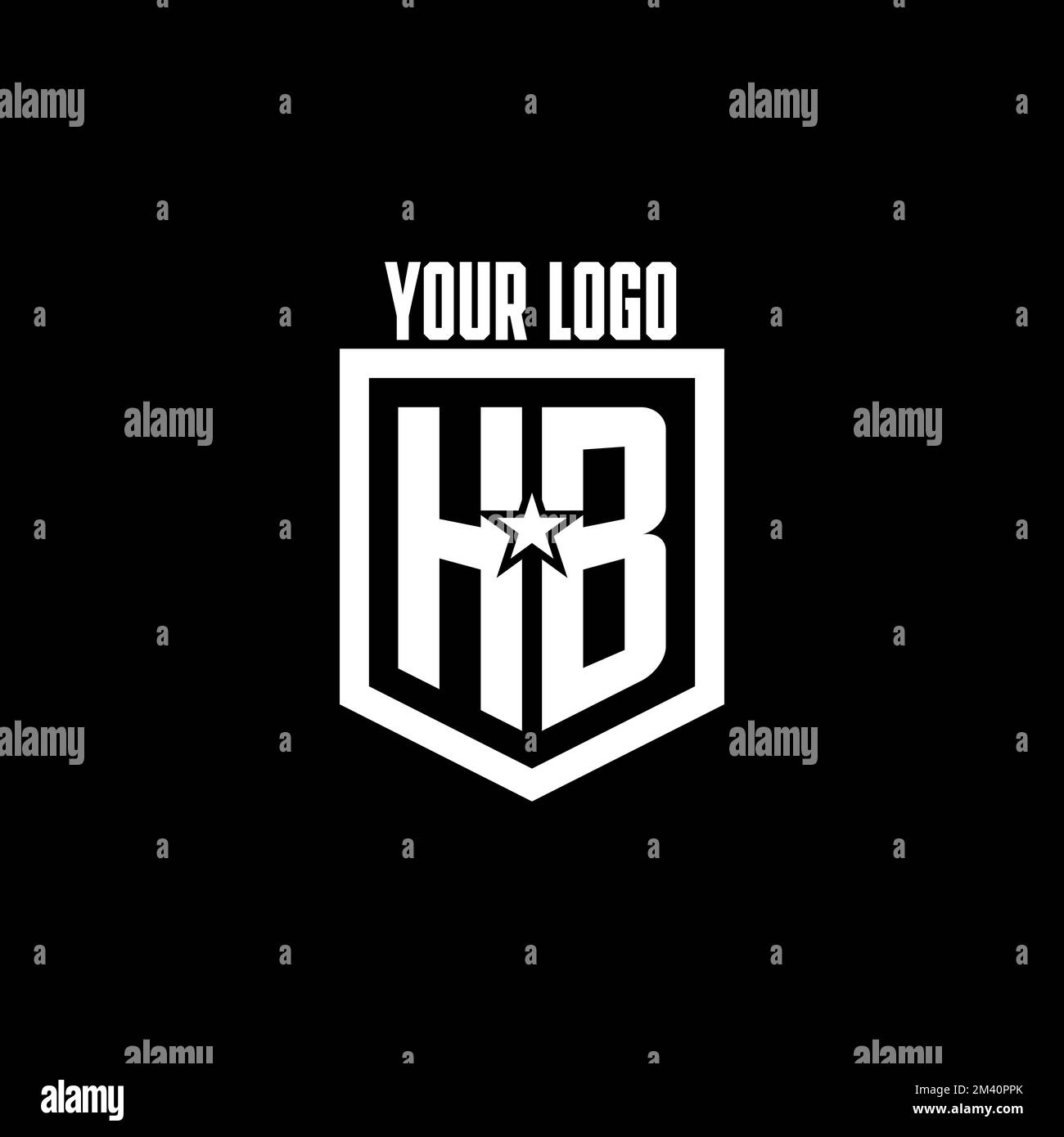 HB initial gaming logo with shield and star style design inspiration ...