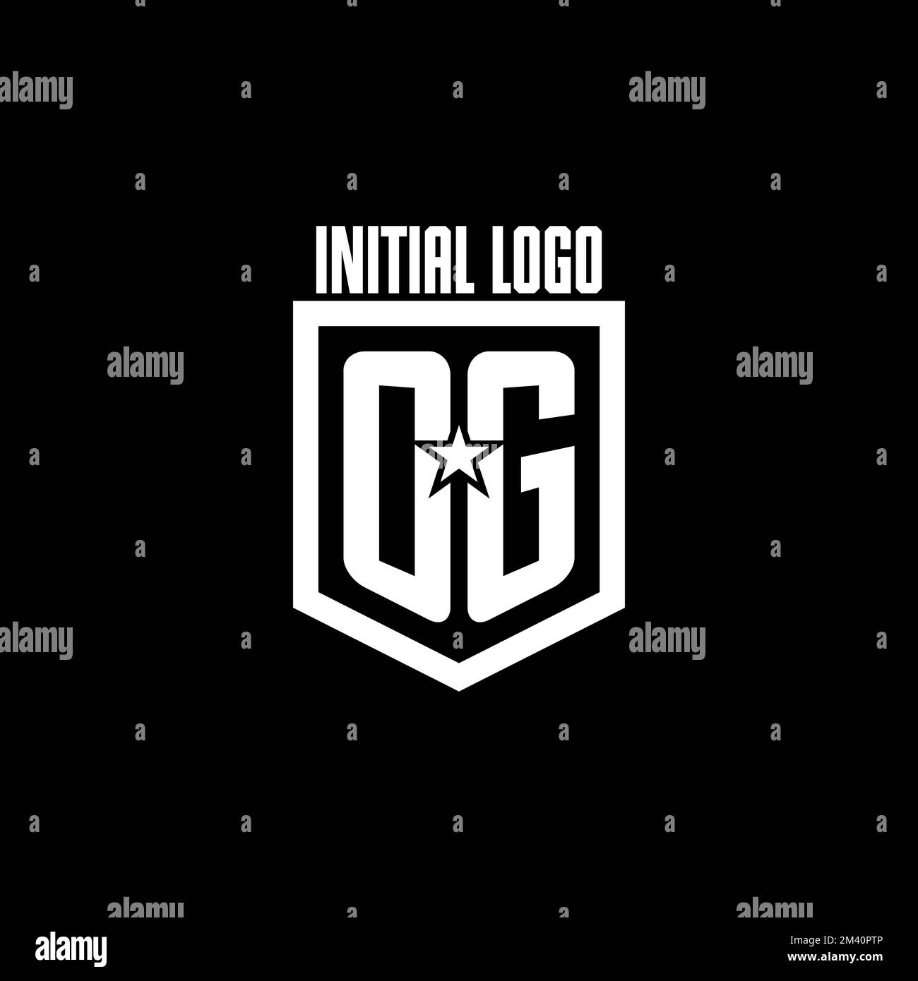 OG initial gaming logo with shield and star style design inspiration ...
