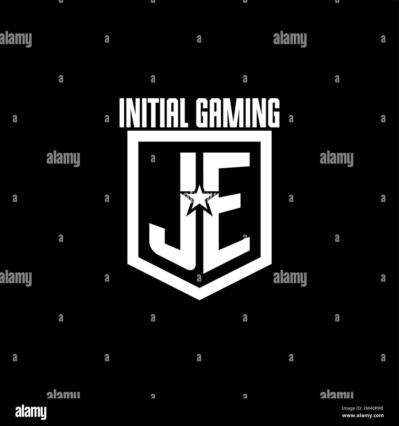 JE initial gaming logo with shield and star style design inspiration ...