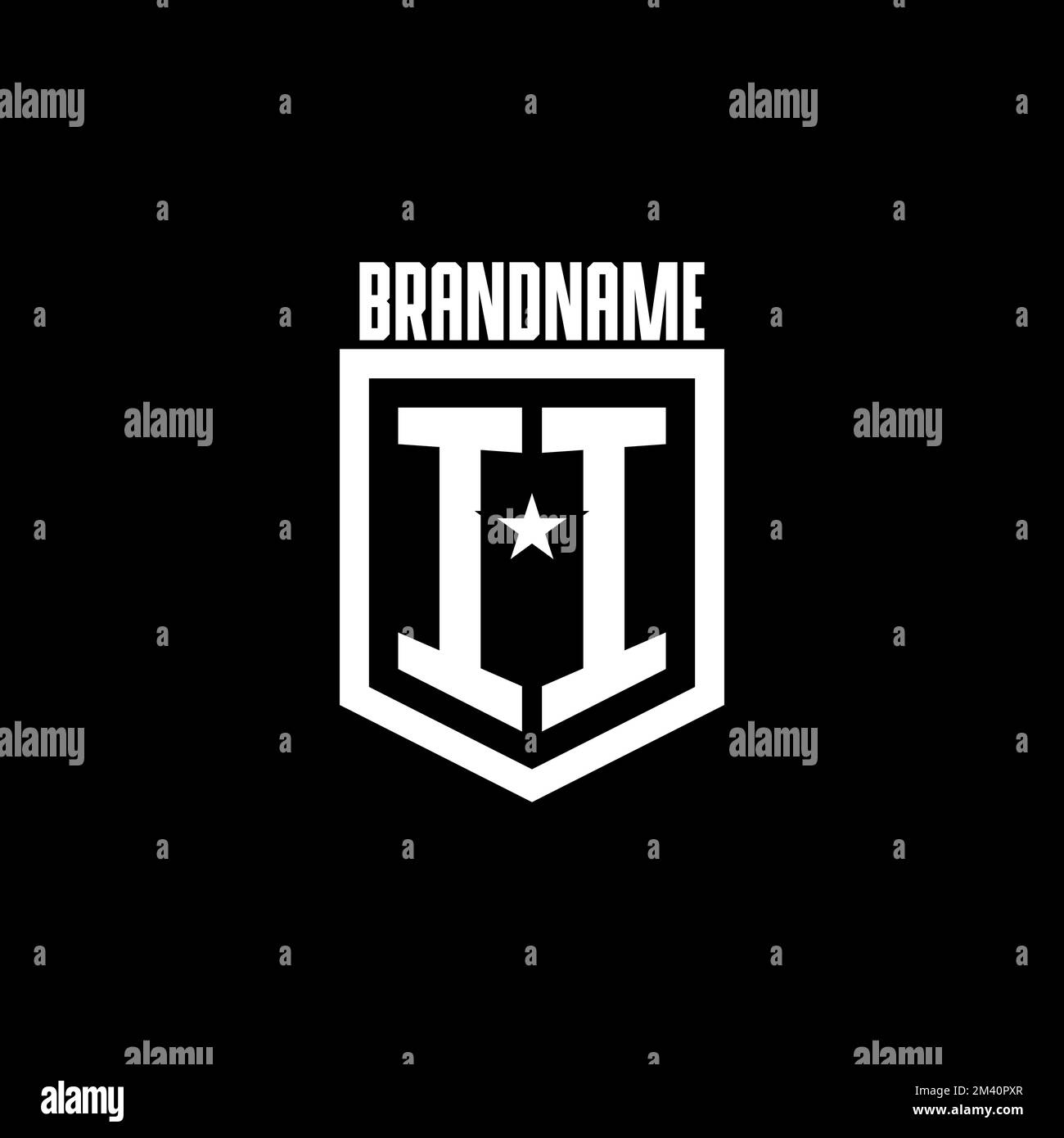 II initial gaming logo with shield and star style design inspiration ...