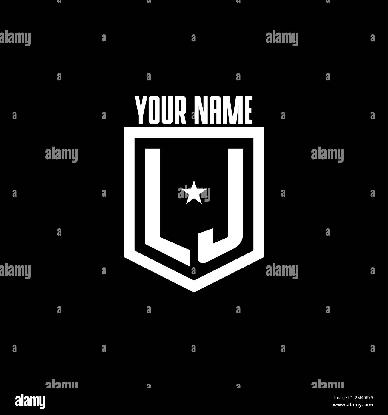 LJ initial gaming logo with shield and star style design inspiration Stock Vector Image & Art ...