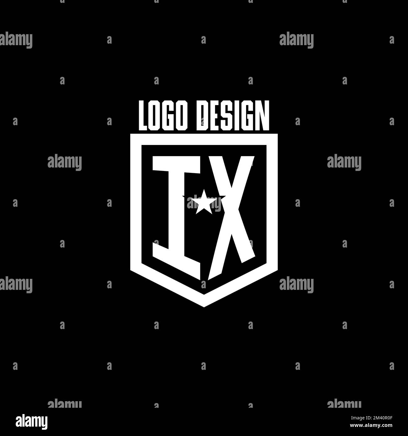 IX initial gaming logo with shield and star style design inspiration ...