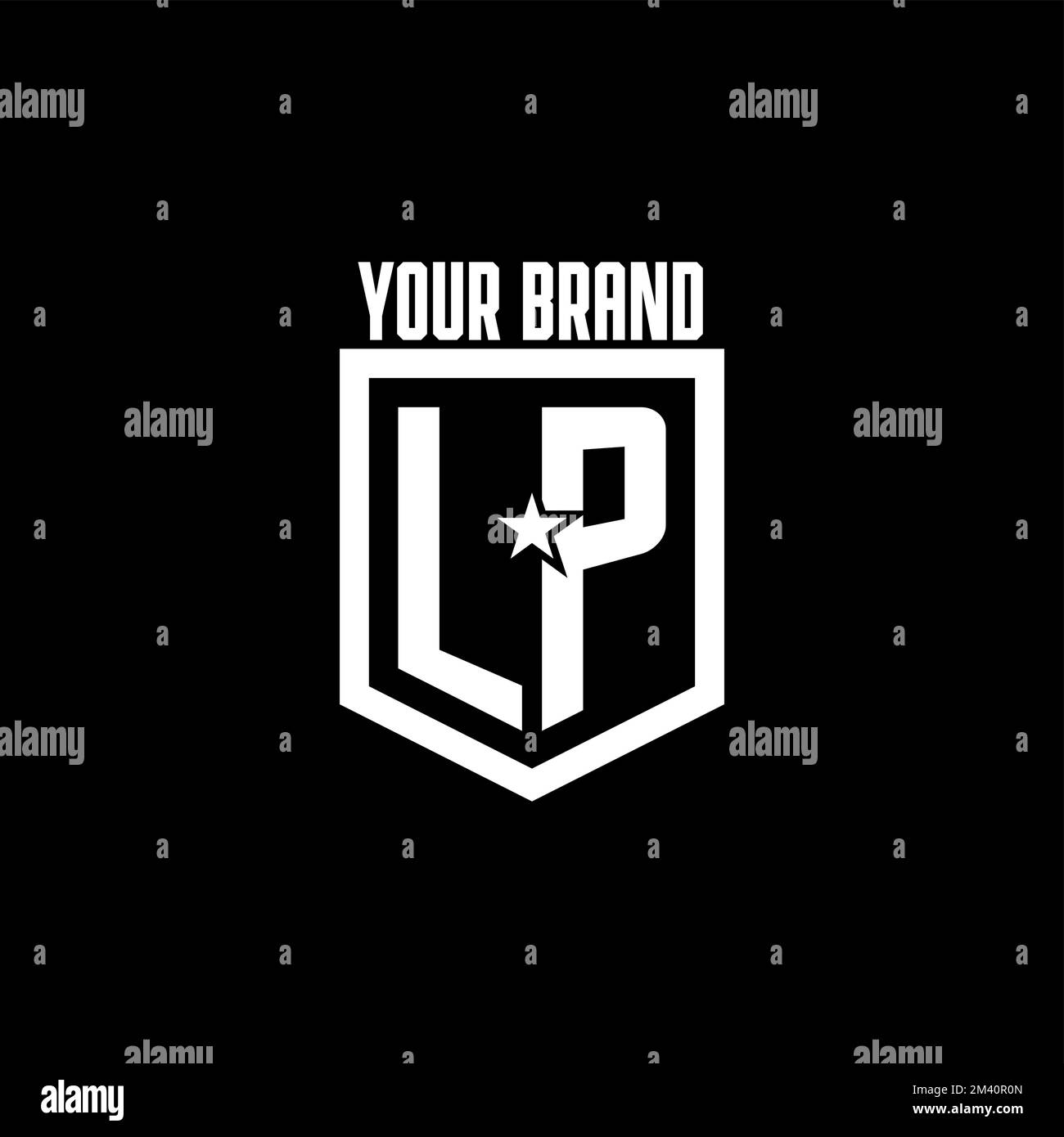 LP initial gaming logo with shield and star style design inspiration ...
