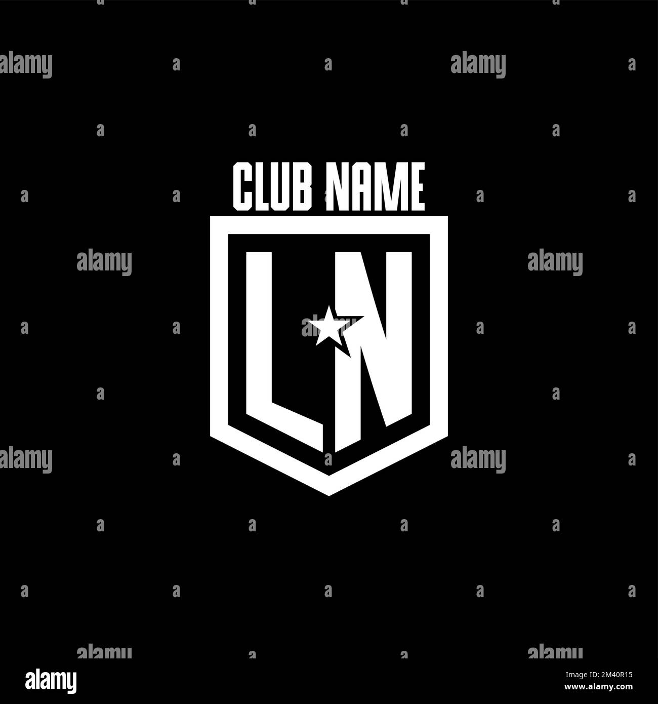 LN initial gaming logo with shield and star style design inspiration ...