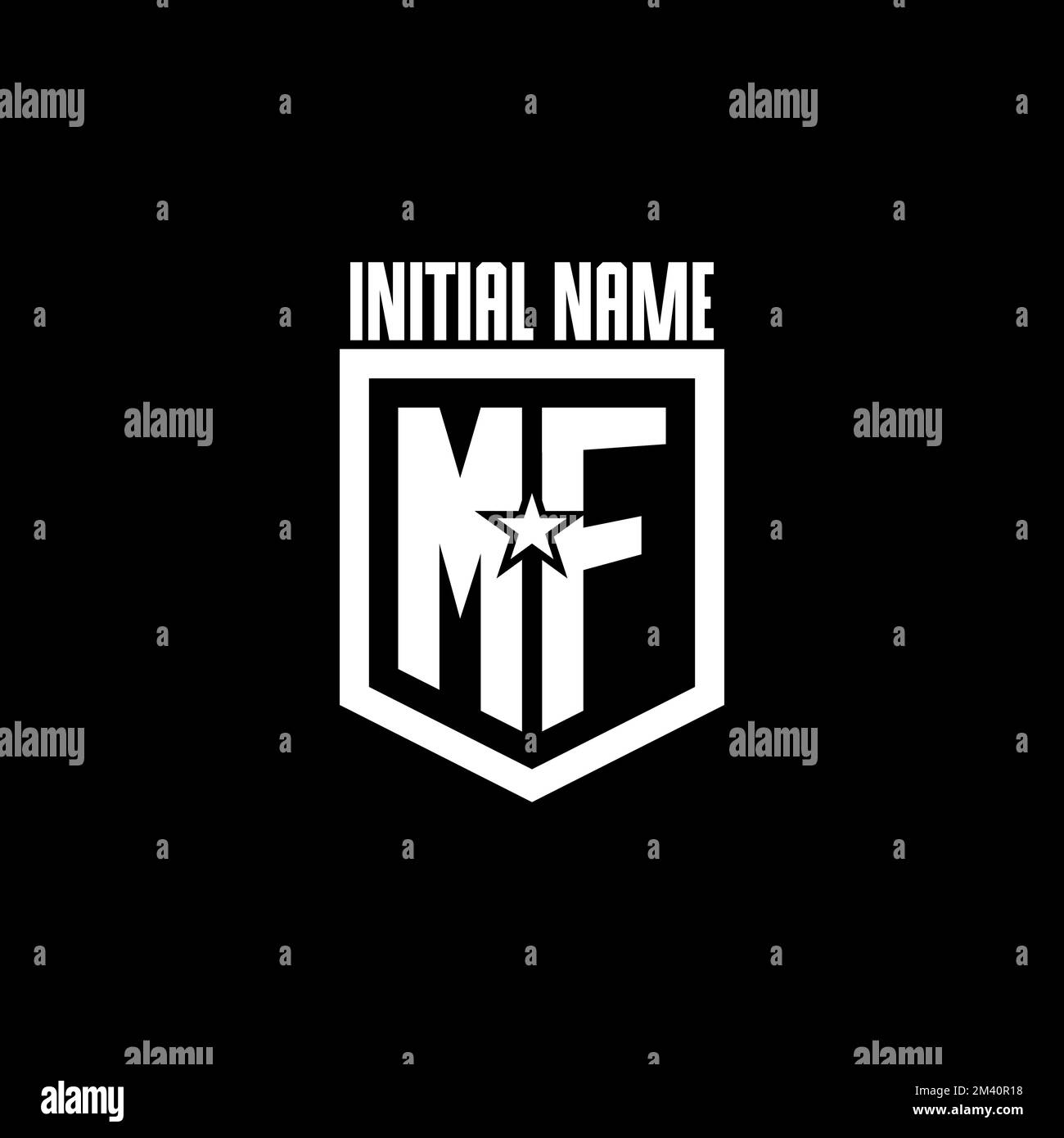MF initial gaming logo with shield and star style design inspiration ...