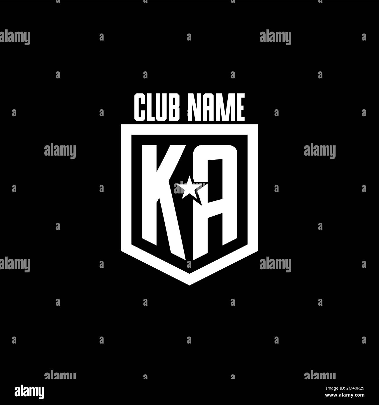 KA initial gaming logo with shield and star style design inspiration ...