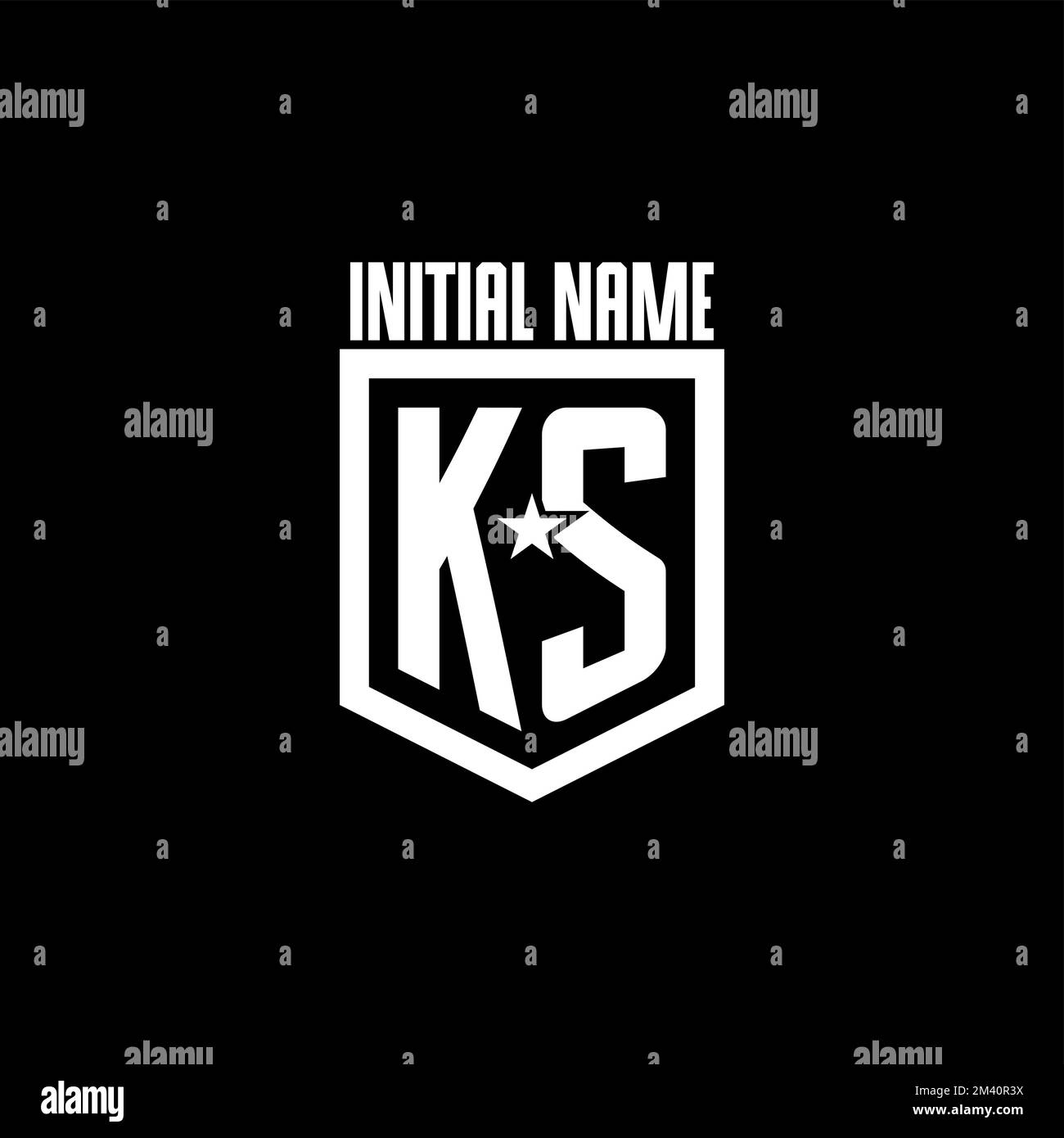 KS initial gaming logo with shield and star style design inspiration ...