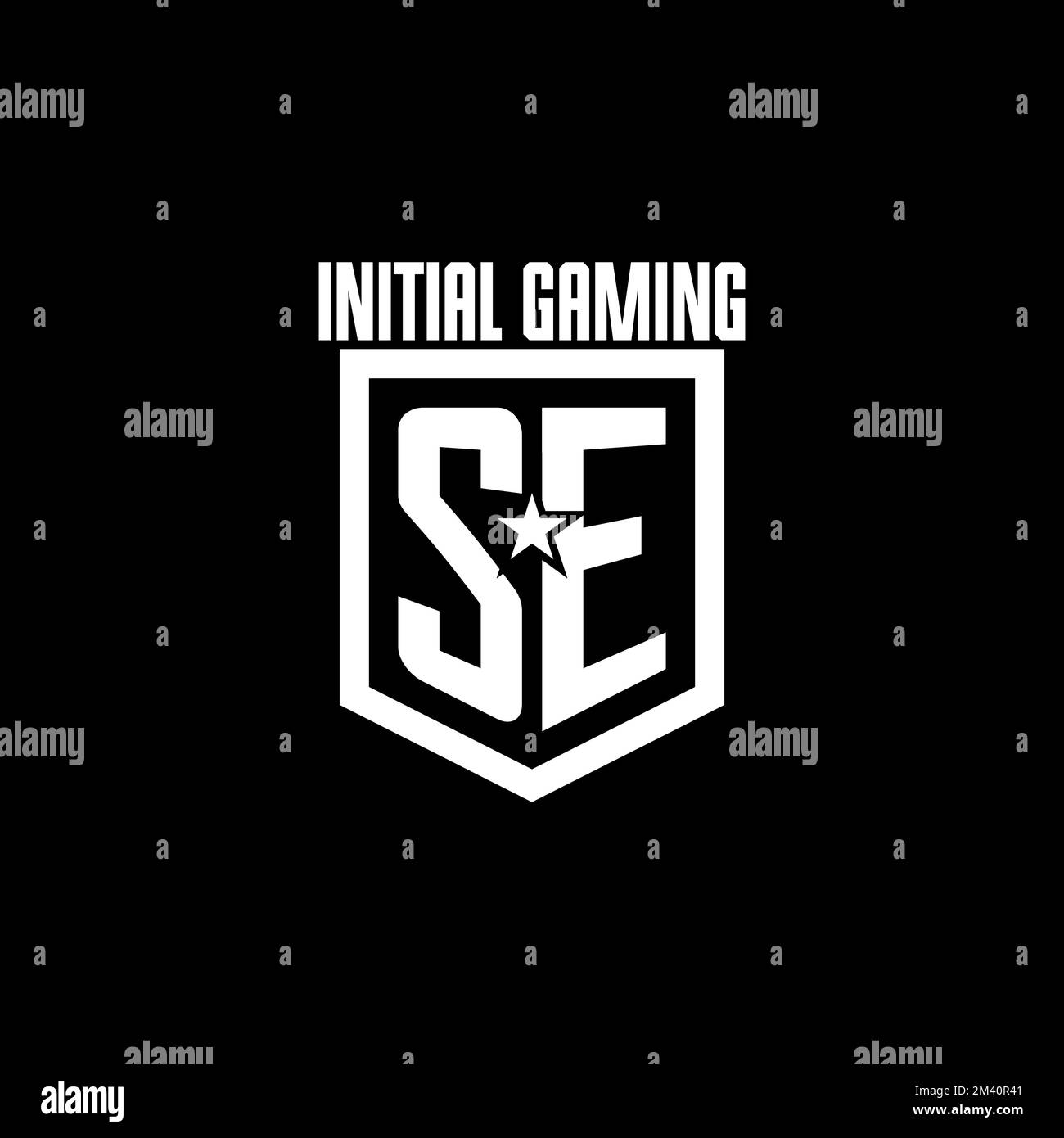 SE initial gaming logo with shield and star style design inspiration ...