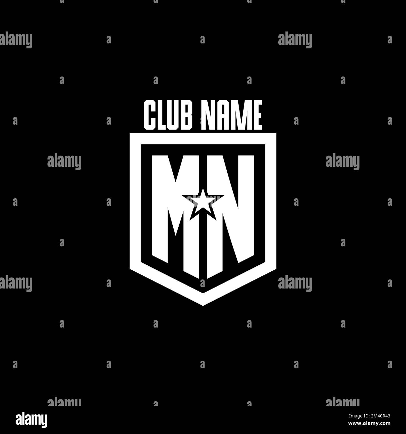 MN initial gaming logo with shield and star style design inspiration ...