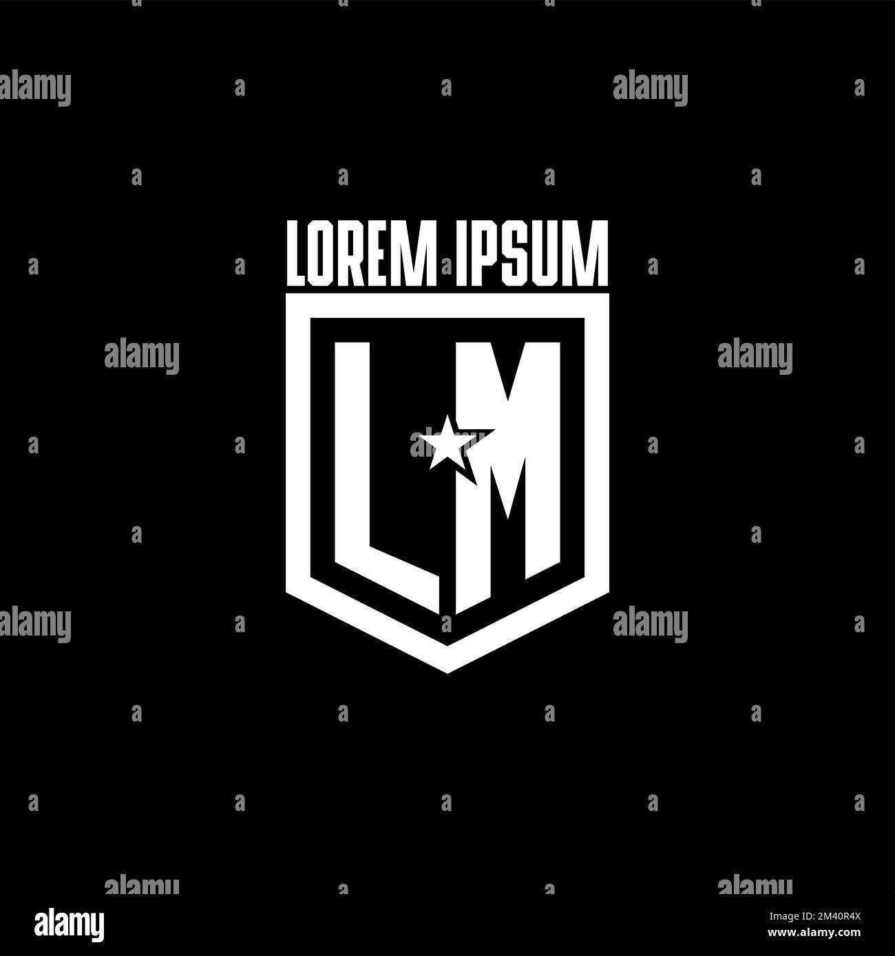 LM initial gaming logo with shield and star style design inspiration Stock Vector Image & Art ...