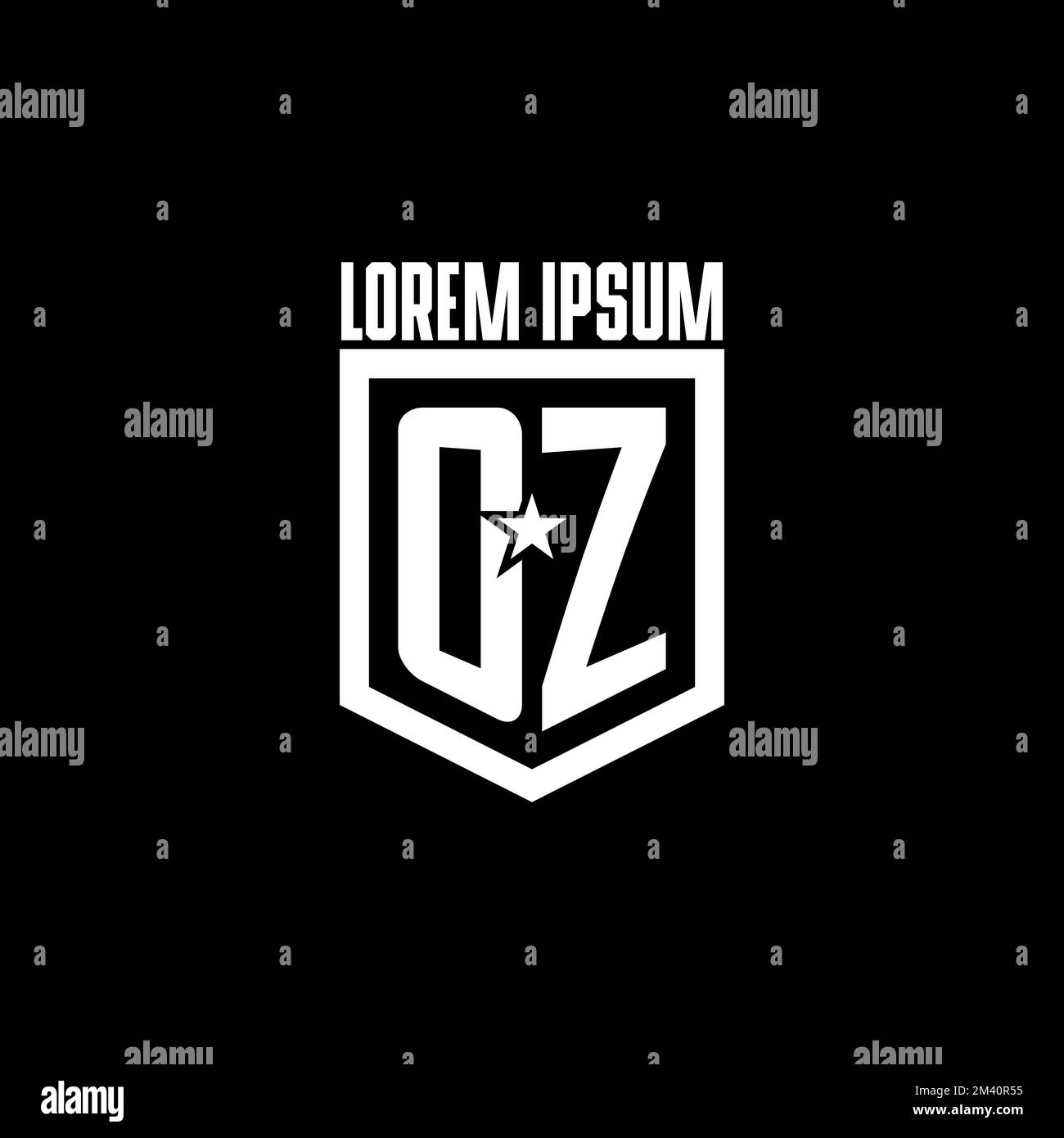 OZ initial gaming logo with shield and star style design inspiration ...