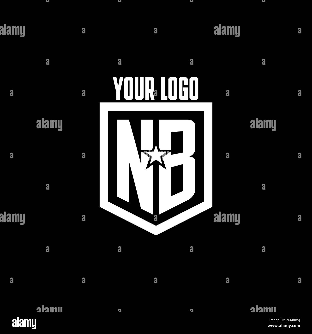 NB initial gaming logo with shield and star style design inspiration ...