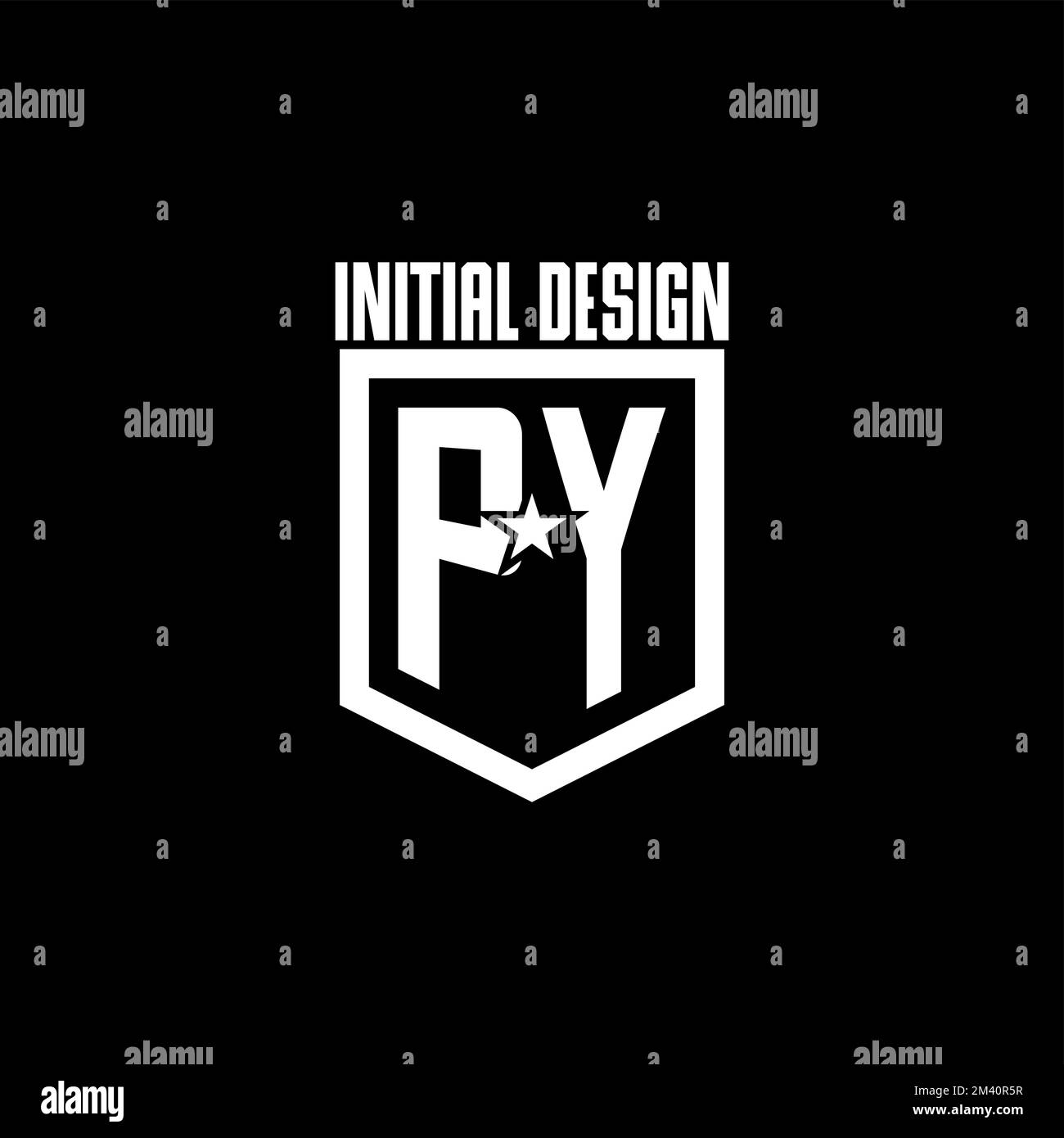 PY initial gaming logo with shield and star style design inspiration ...