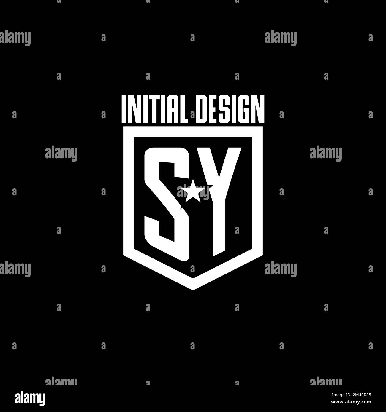 SY initial gaming logo with shield and star style design inspiration ...