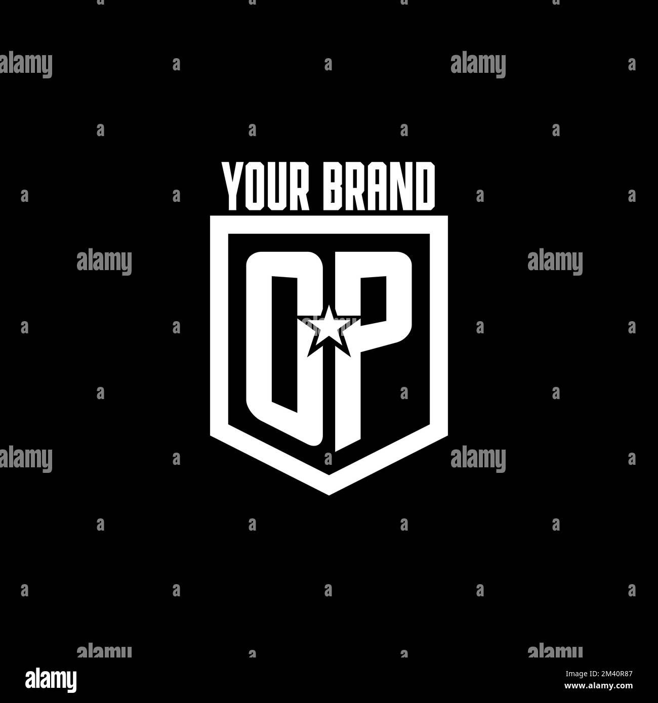 OP initial gaming logo with shield and star style design inspiration ...