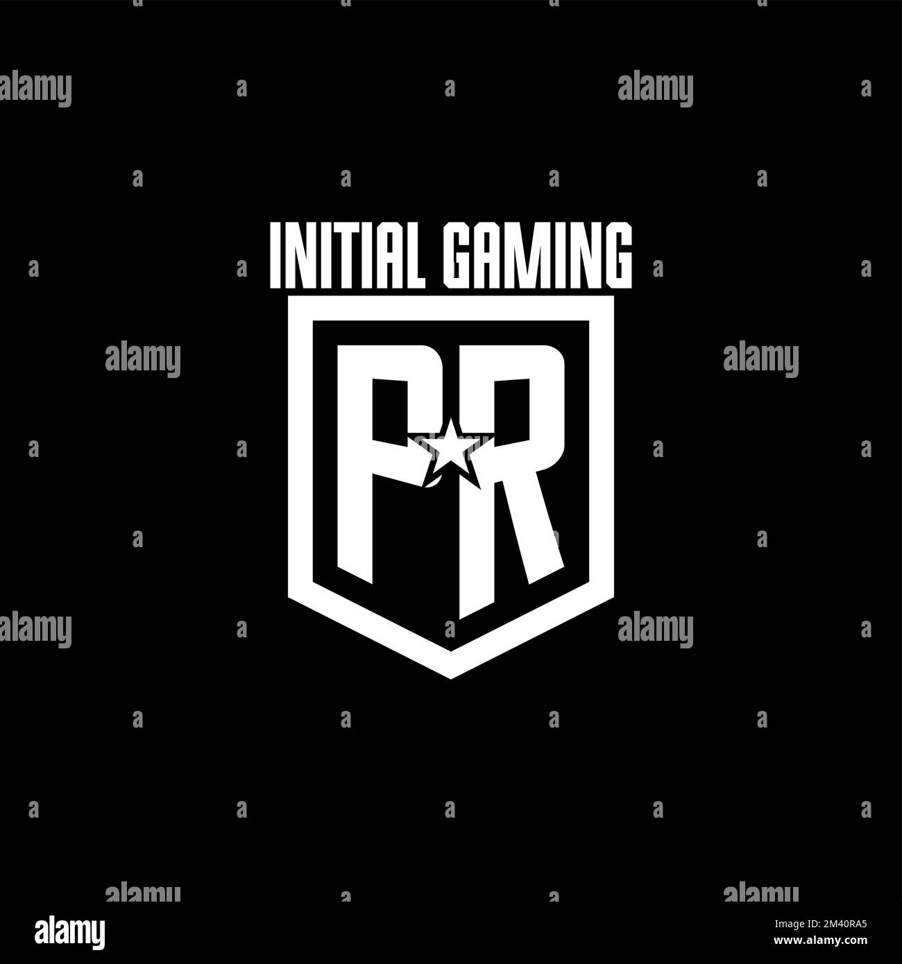 PR initial gaming logo with shield and star style design inspiration ...