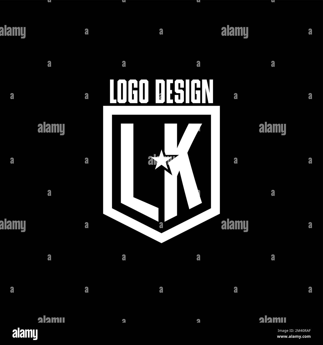 LK initial gaming logo with shield and star style design inspiration ...