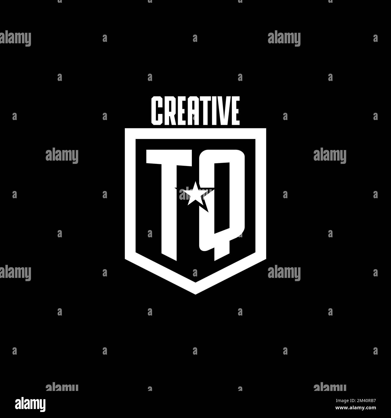 TQ initial gaming logo with shield and star style design inspiration ...