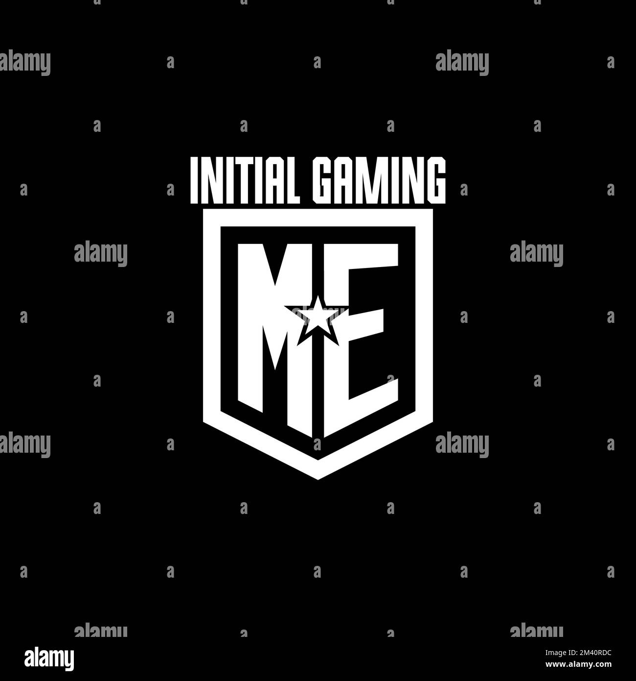 ME initial gaming logo with shield and star style design inspiration ...