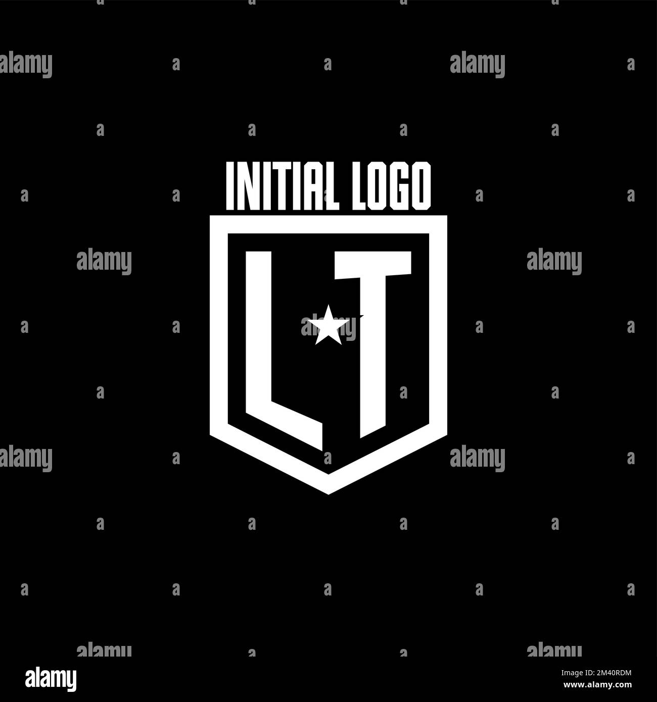 LT initial gaming logo with shield and star style design inspiration ...
