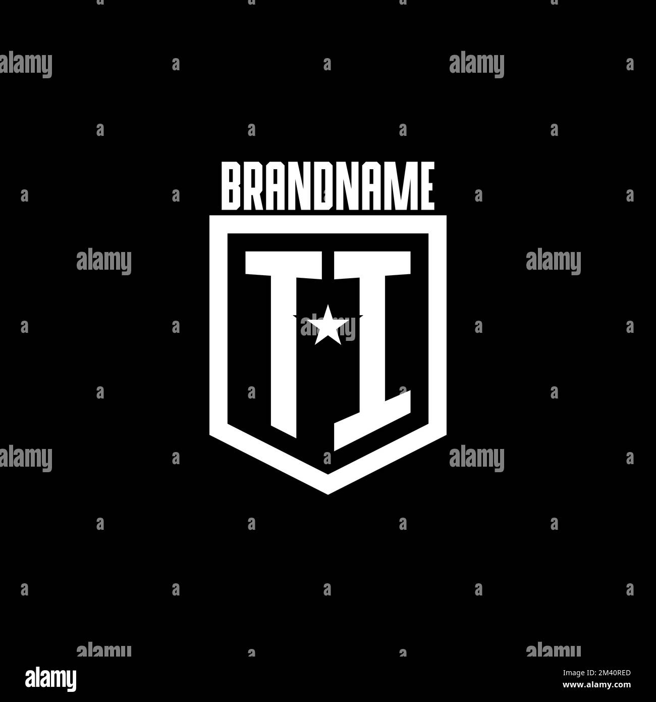 TI initial gaming logo with shield and star style design inspiration Stock Vector Image & Art ...