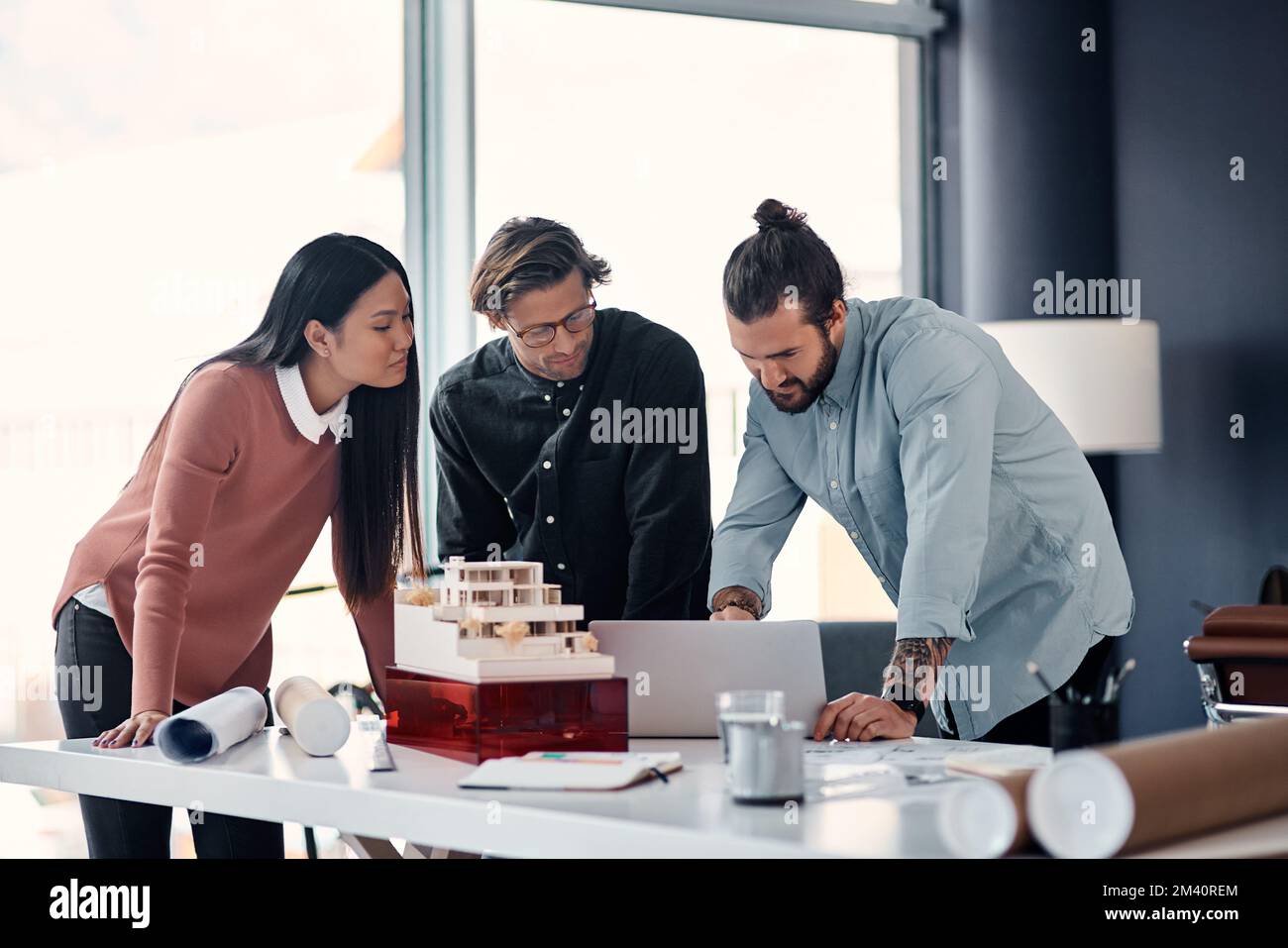 One three young architects hi-res stock photography and images - Alamy