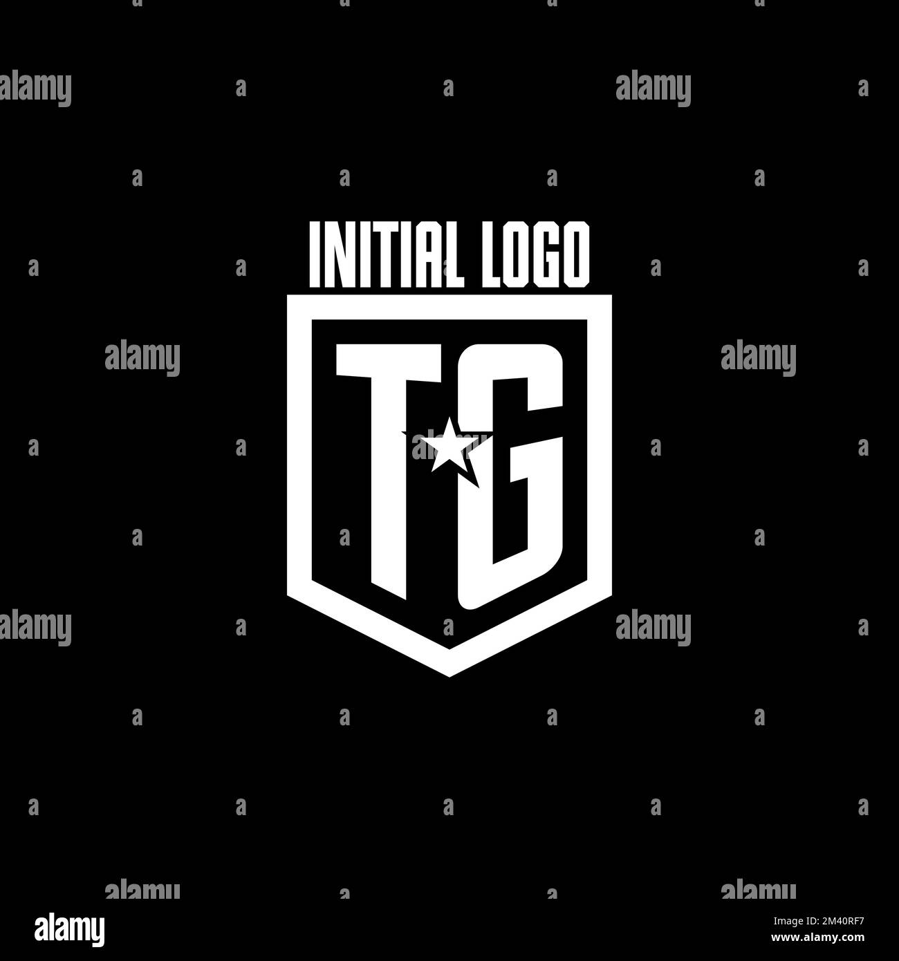 TG initial gaming logo with shield and star style design inspiration ...