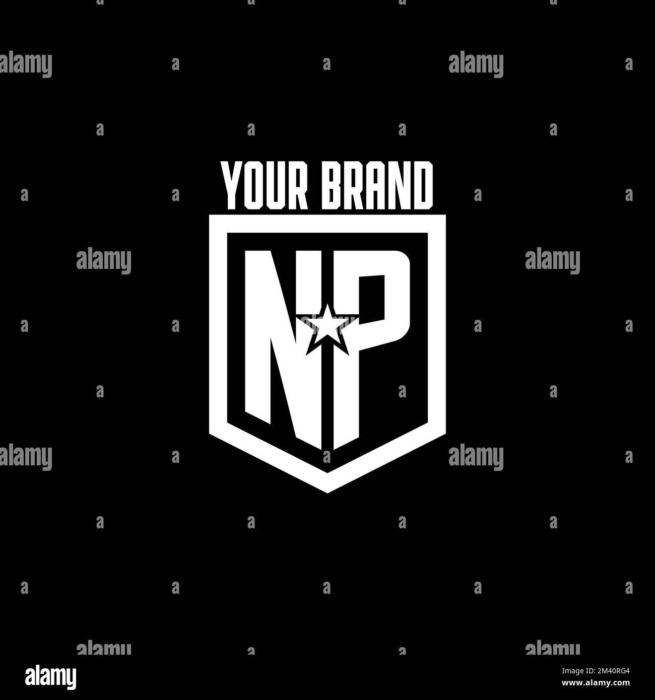 NP initial gaming logo with shield and star style design inspiration ...