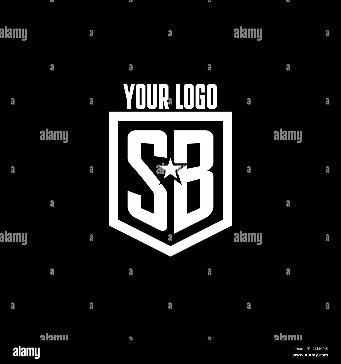 SB initial gaming logo with shield and star style design inspiration ...