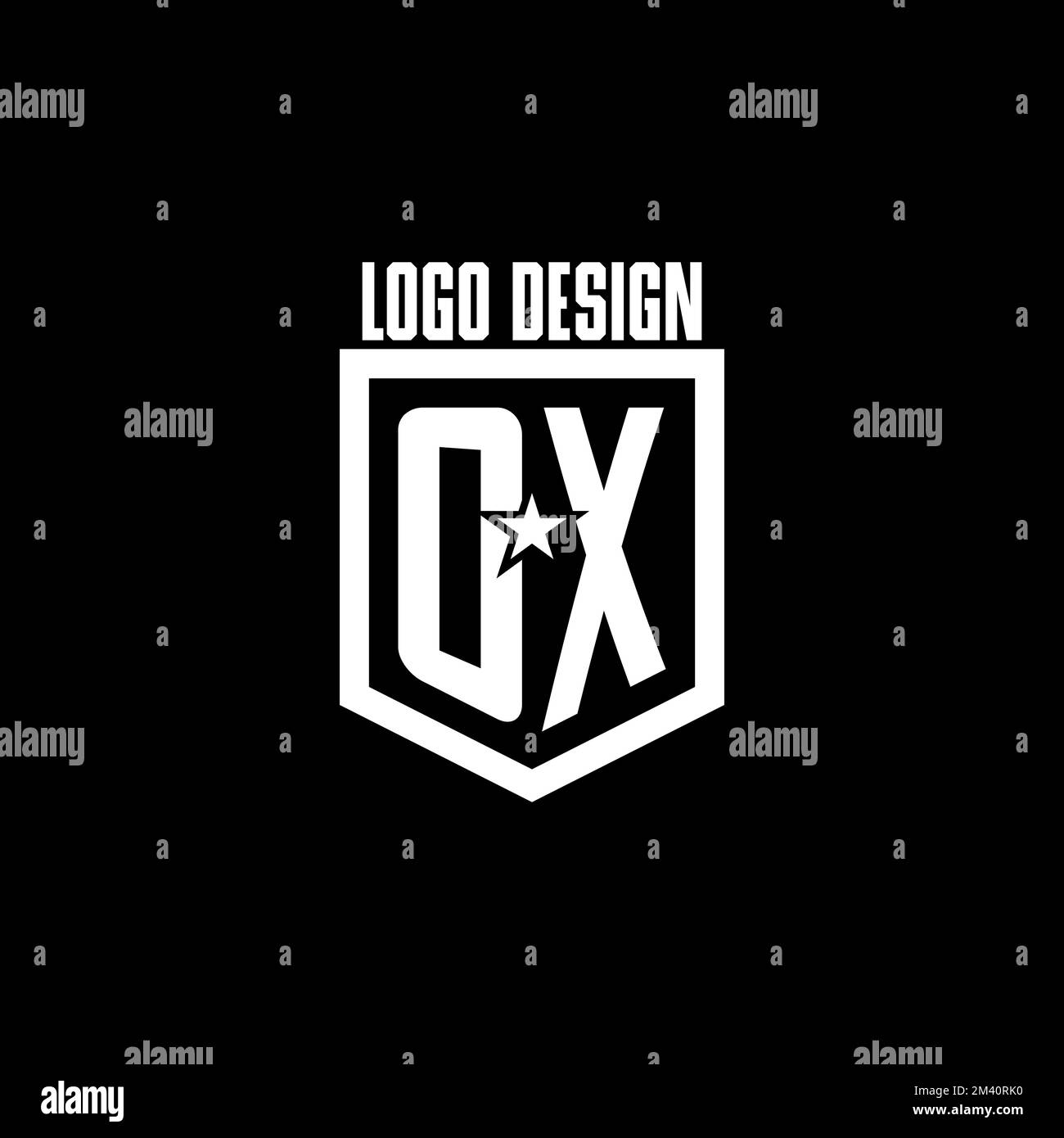 OX initial gaming logo with shield and star style design inspiration ...