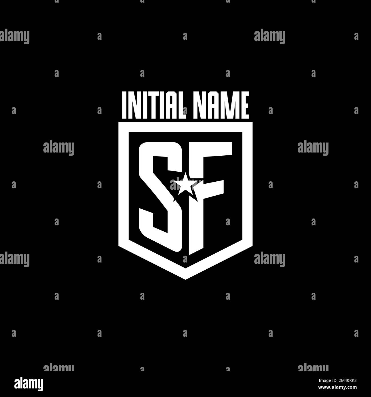 SF initial gaming logo with shield and star style design inspiration ...