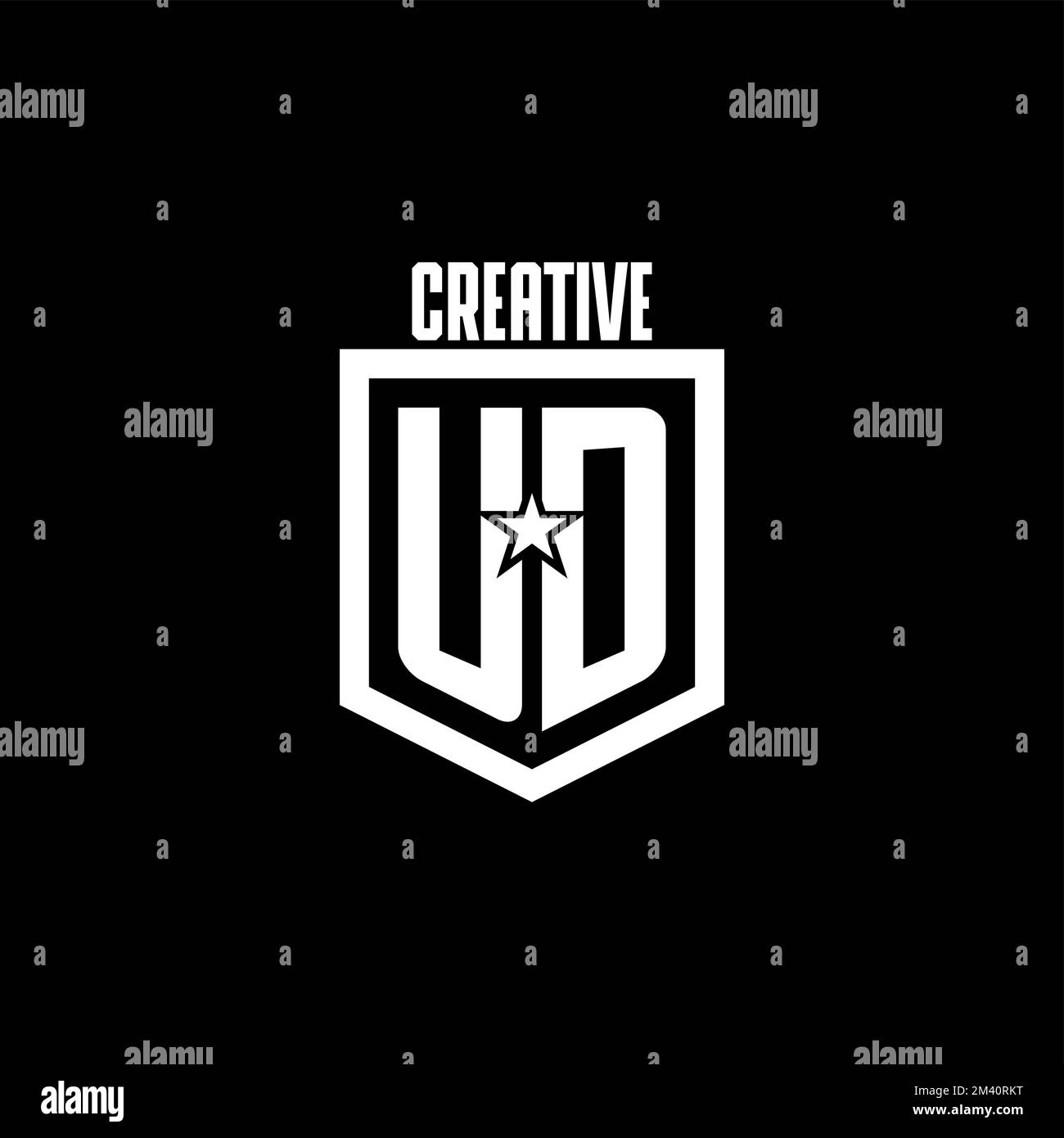 UD initial gaming logo with shield and star style design inspiration ...
