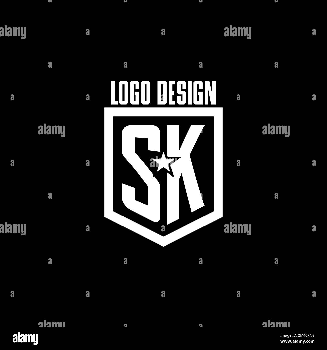 SK initial gaming logo with shield and star style design inspiration ...