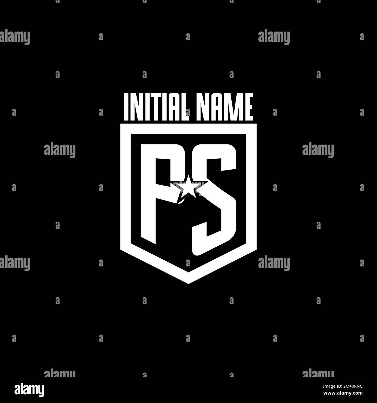 PS initial gaming logo with shield and star style design inspiration ...