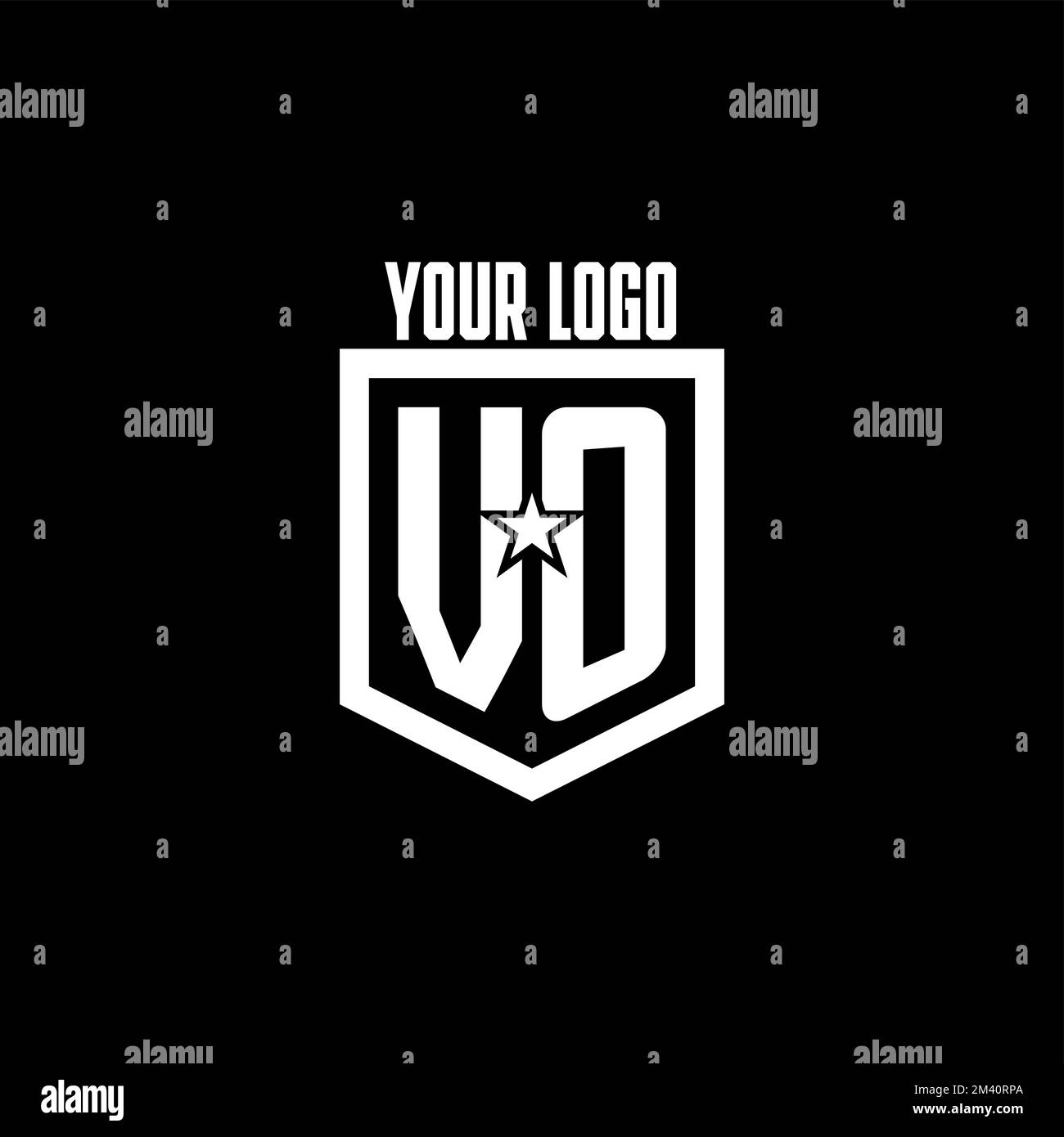 VO initial gaming logo with shield and star style design inspiration ...