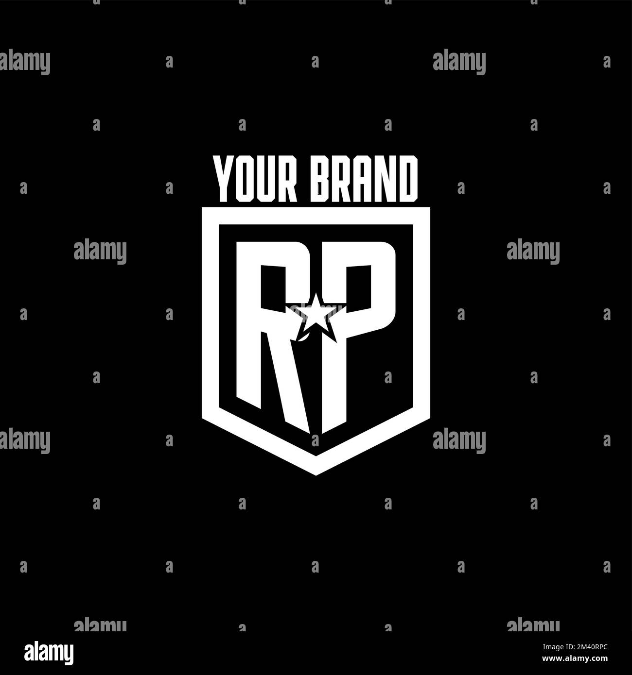 RP initial gaming logo with shield and star style design inspiration Stock Vector Image & Art ...