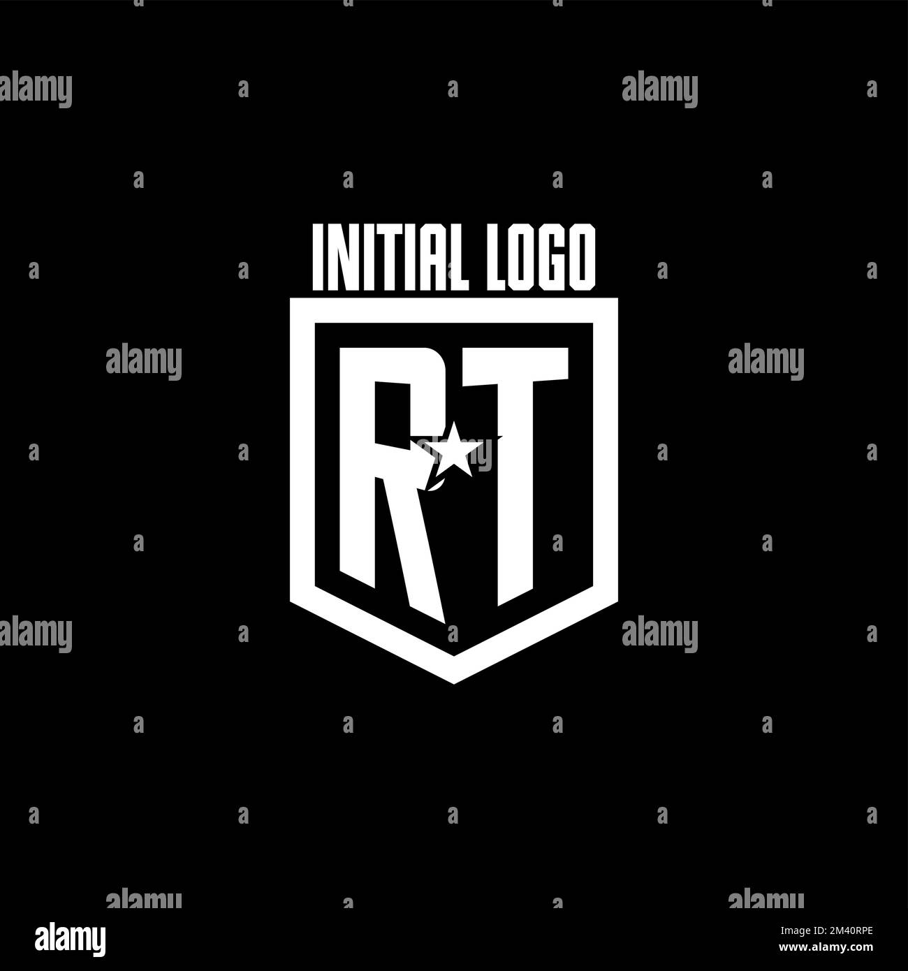 RT initial gaming logo with shield and star style design inspiration ...