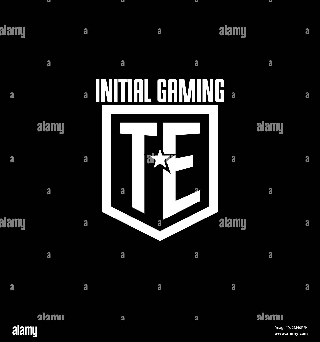TE initial gaming logo with shield and star style design inspiration ...