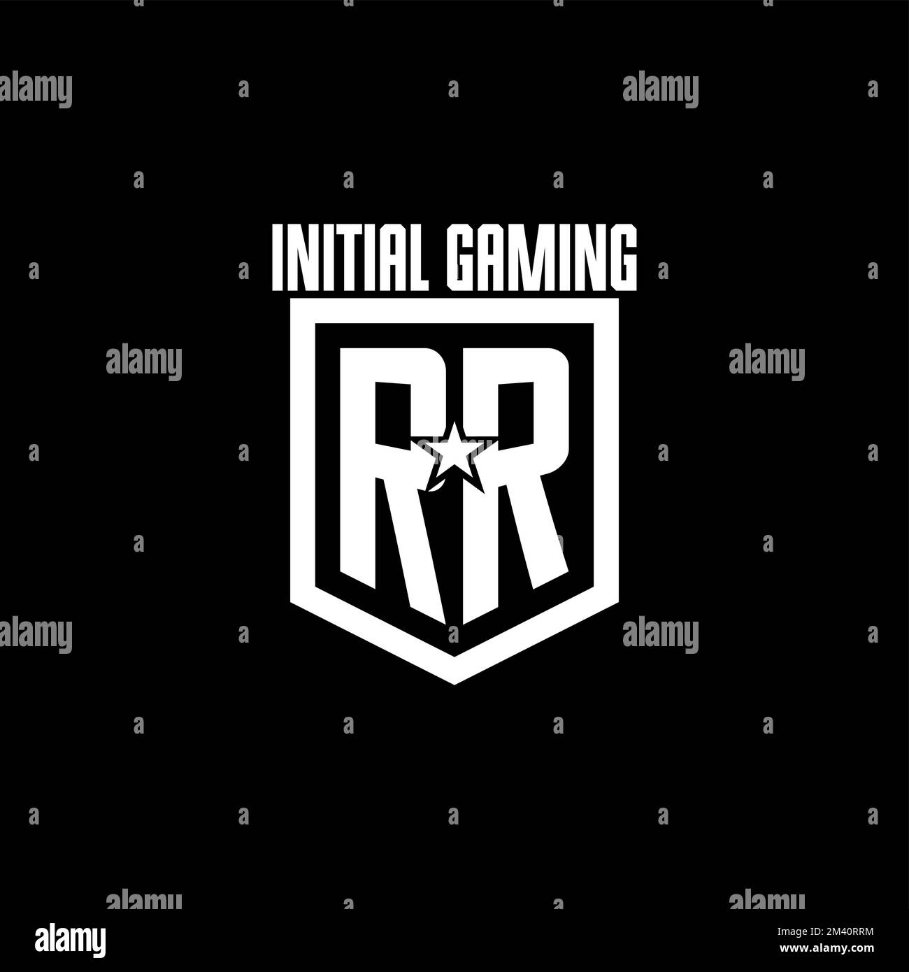 RR initial gaming logo with shield and star style design inspiration ...