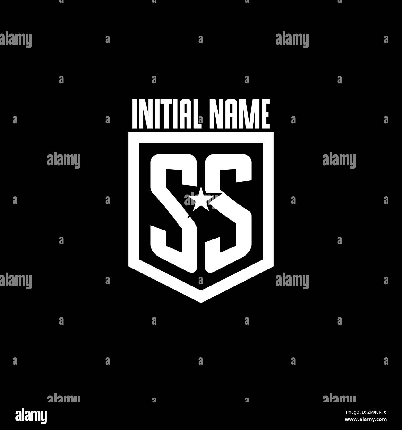 SS initial gaming logo with shield and star style design inspiration ...